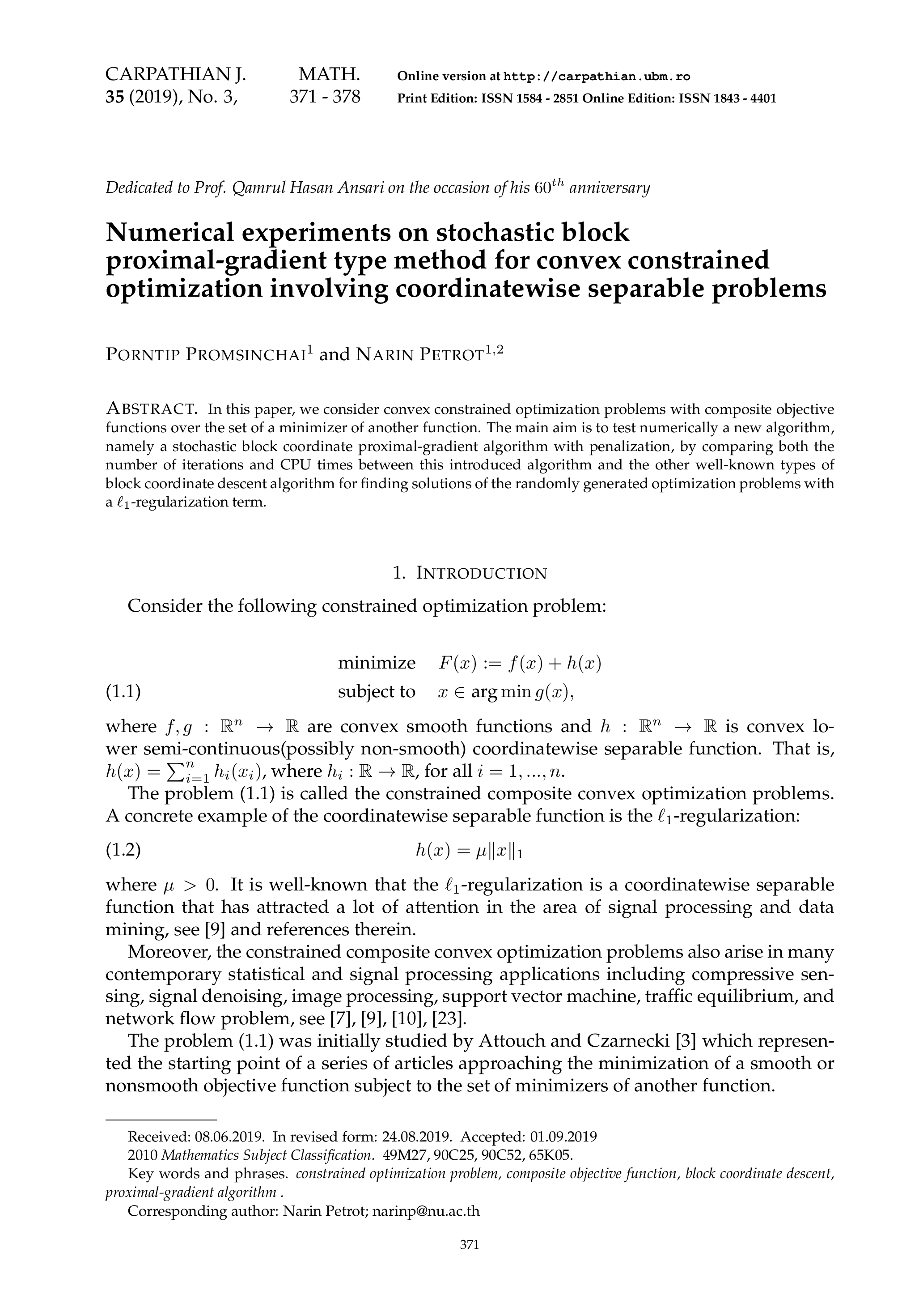 Numerical Experiments On Stochastic Block Proximal Gradient Type Method For Convex Constrained 9718