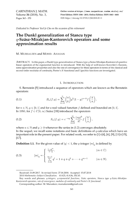 The Dunkl Generalization Of Stancu Type Q Szász Mirakjan Kantorovich