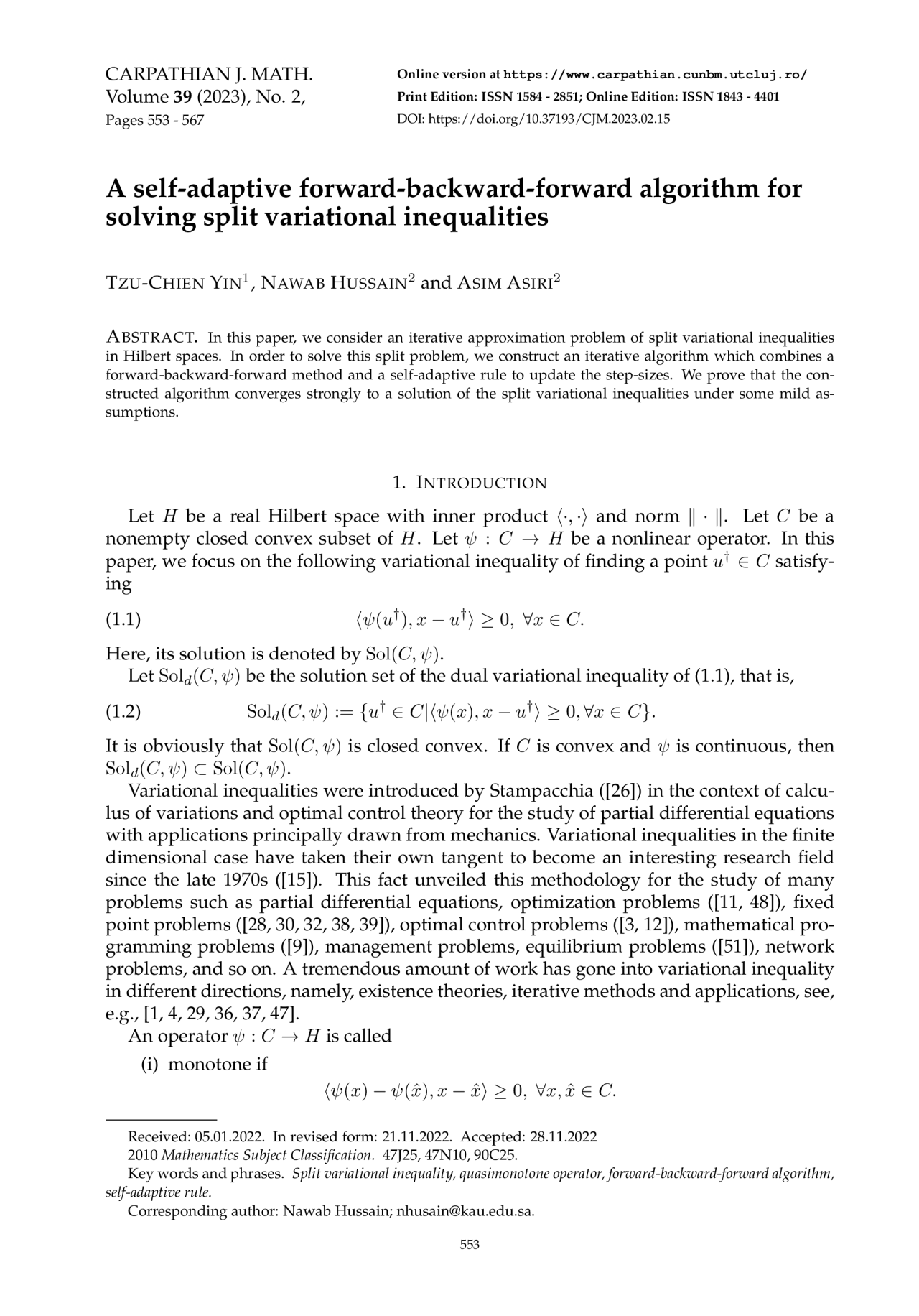 A Self Adaptive Forward Backward Forward Algorithm For Solving Split Variational Inequalities