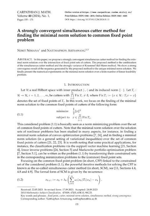 » A strongly convergent simultaneous cutter method for finding the ...