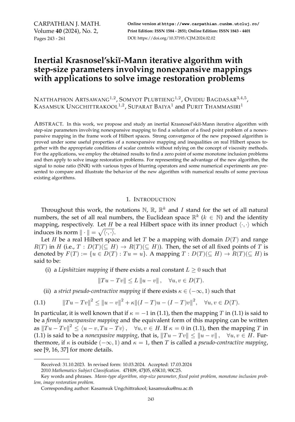 Inertial Krasnosel Skiĭ Mann Iterative Algorithm With Step Size Parameters Involving