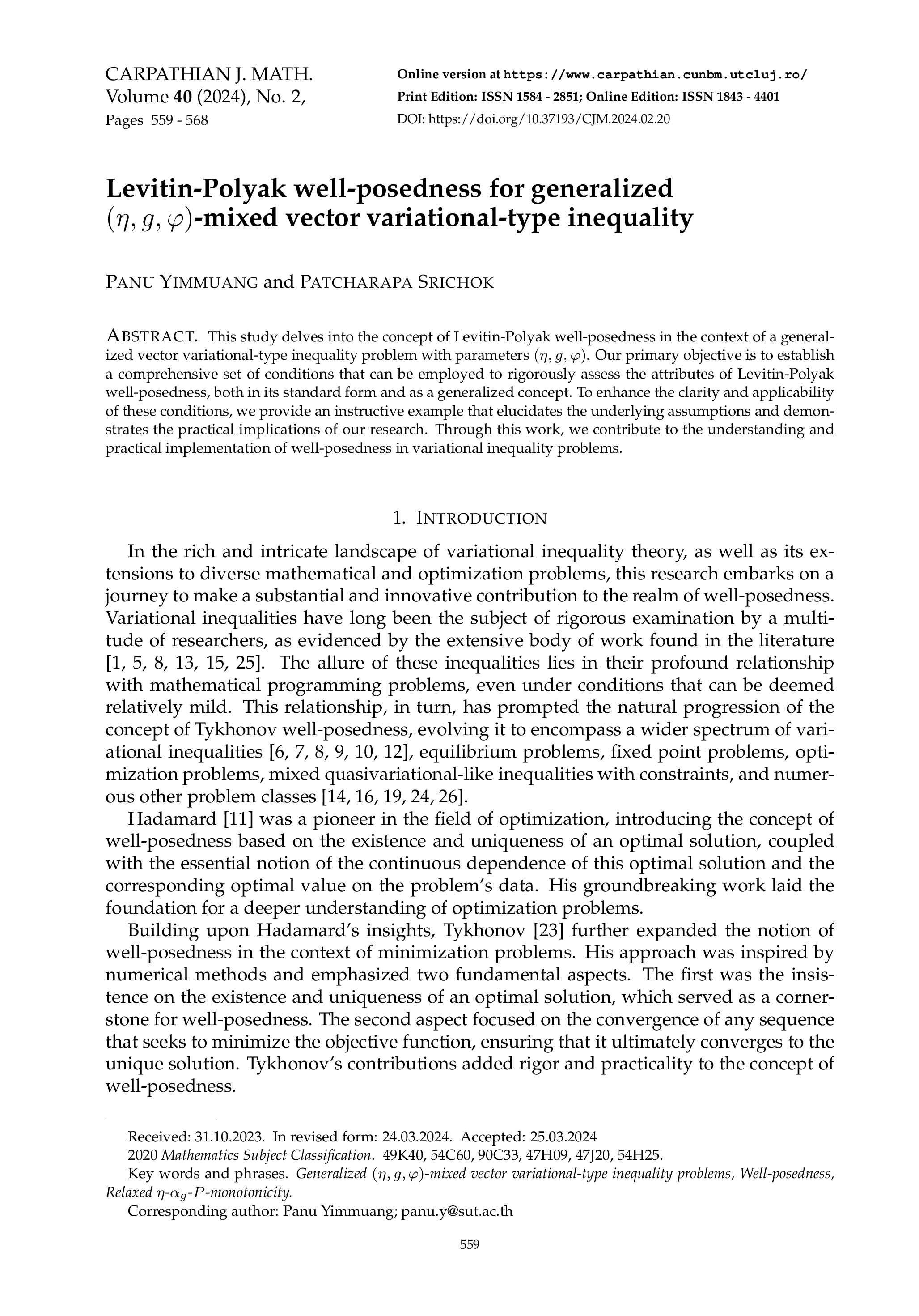 » Levitin-Polyak well-posedness for generalized (η,g,φ)-mixed vector ... » Levitin-Polyak well-posedness for generalized (η,g,φ)-mixed vector ...